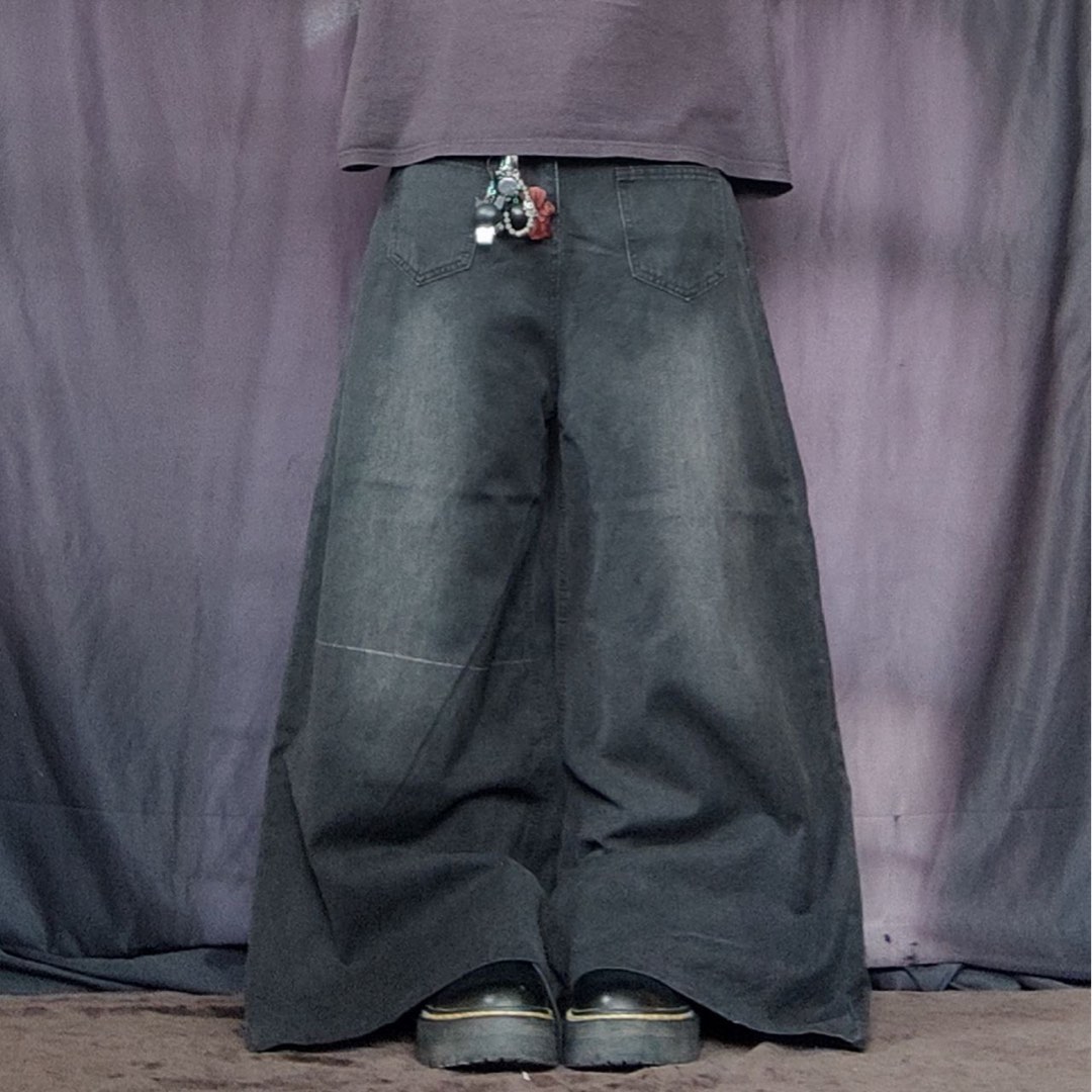 Rare Massive Black Mid Washed Godzilla Jeans, Men's Fashion, Bottoms ...