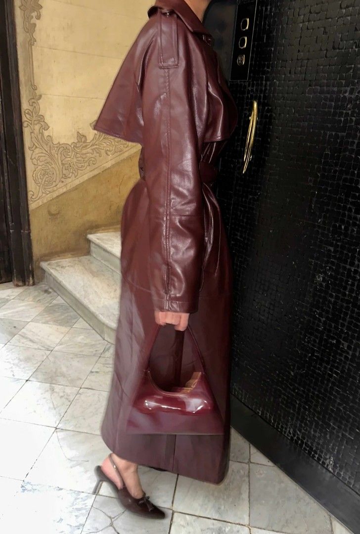 Saoi Sadie bag in deep burgundy patent faux leather, Women's Fashion ...