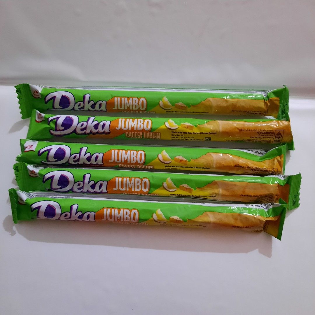 HARGA PROMO: Snack Deka Roll Jumbo Cheesy Durian (5 x 14 gram), Makanan ...