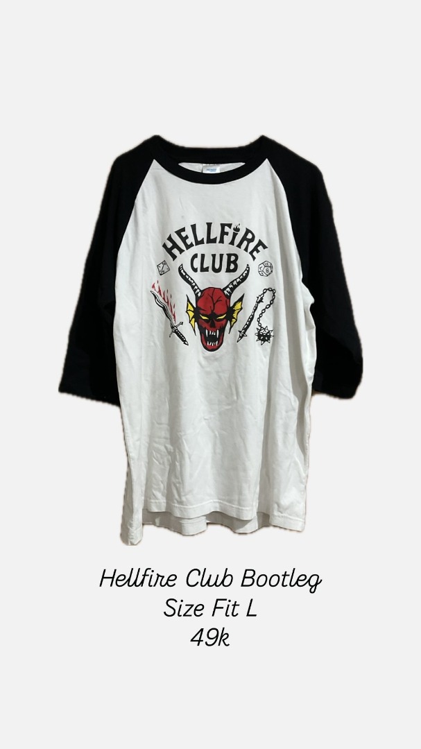 STRANGER THINGS HELLFIRE CLUB BOOTLEG TEES, Fesyen Pria, Pakaian ...