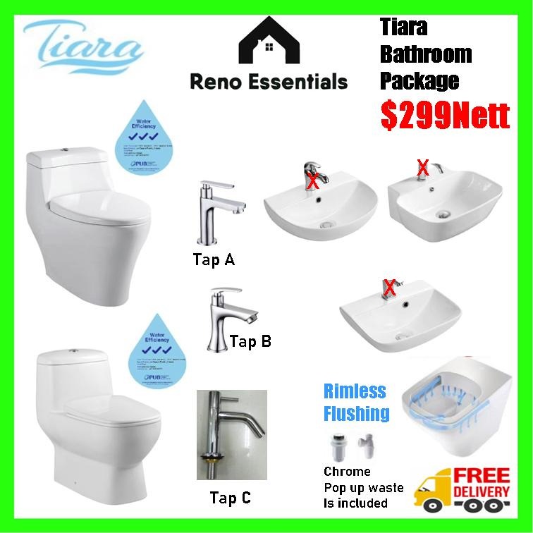 Tiara WC520 WC522 Wall Hung basin basin tap 3in1 Free Delivery Rimless ...