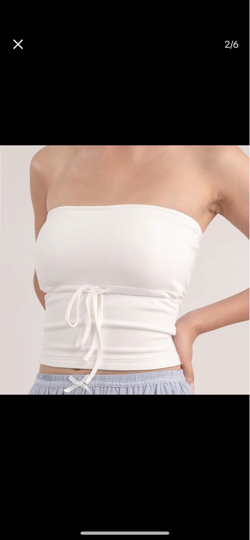 Treasure Tube Tie String Top in White, Women's Fashion, Tops ...