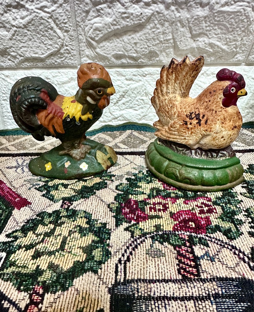 Vintage Cast Iron Farmhouse Rooster Door Stopper, Furniture & Home ...