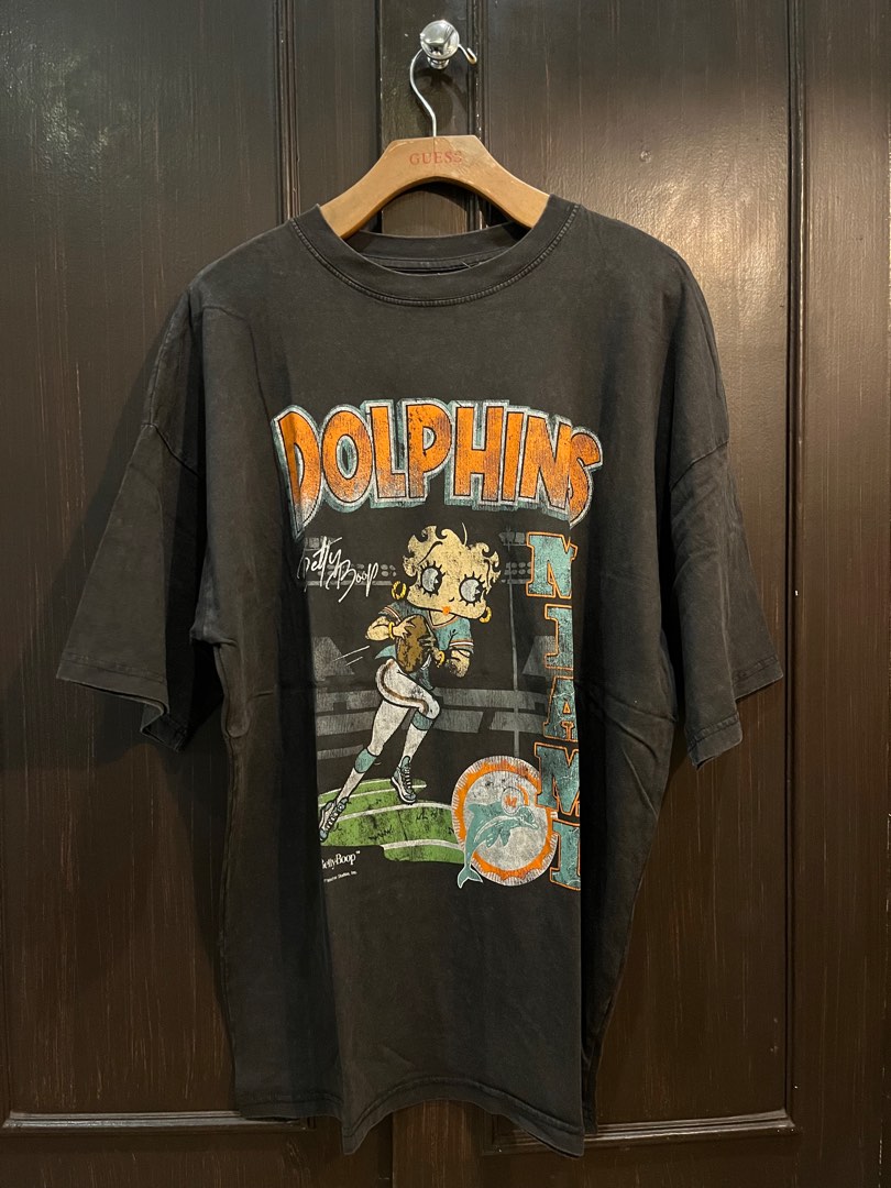 Vintage style Betty Boop NFL Dolphins tee shirt, Men's Fashion, Tops ...