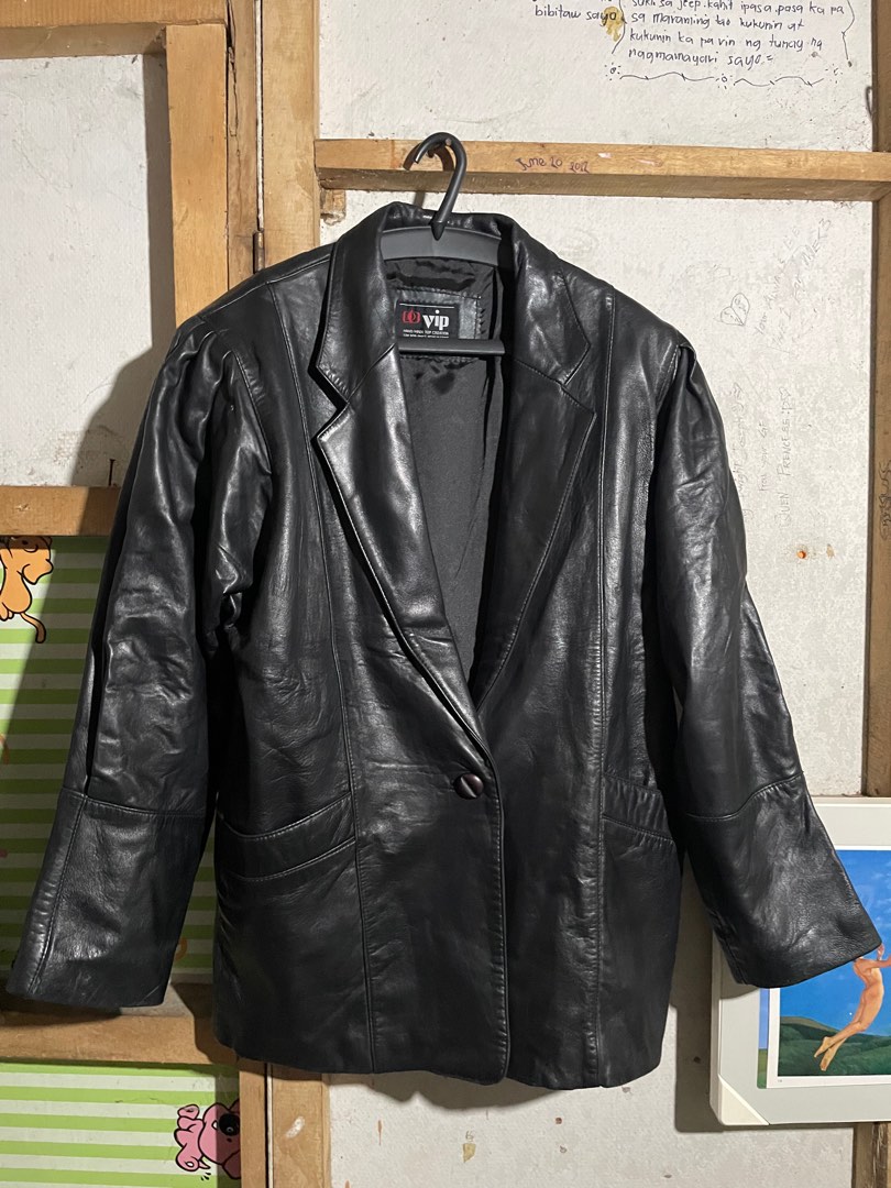 Vintage VIP Leather Jacket, Women's Fashion, Coats, Jackets and ...