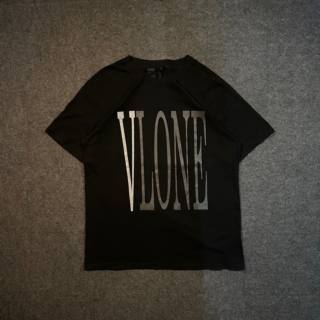 VLONE REFLECTORIZED BLACK TEE, Men's Fashion, Tops & Sets, Formal ...