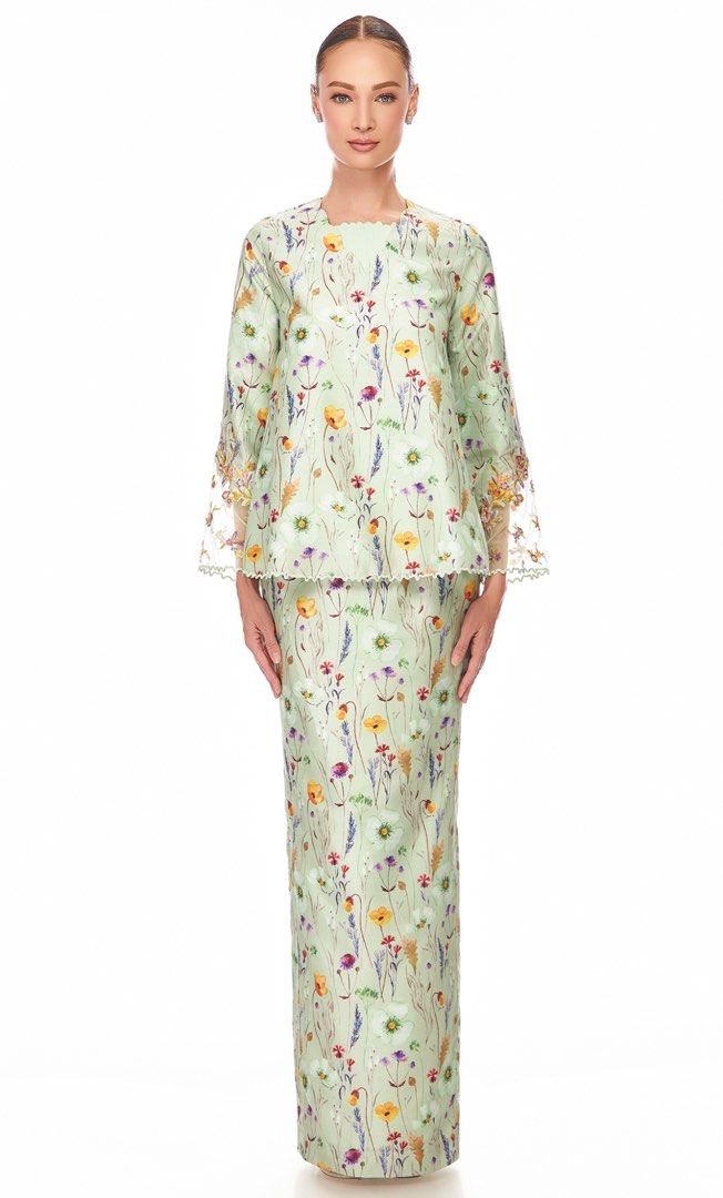 Wanzar 2025 Isadora Kurung in Lime [FREE POSTAGE], Women's Fashion ...