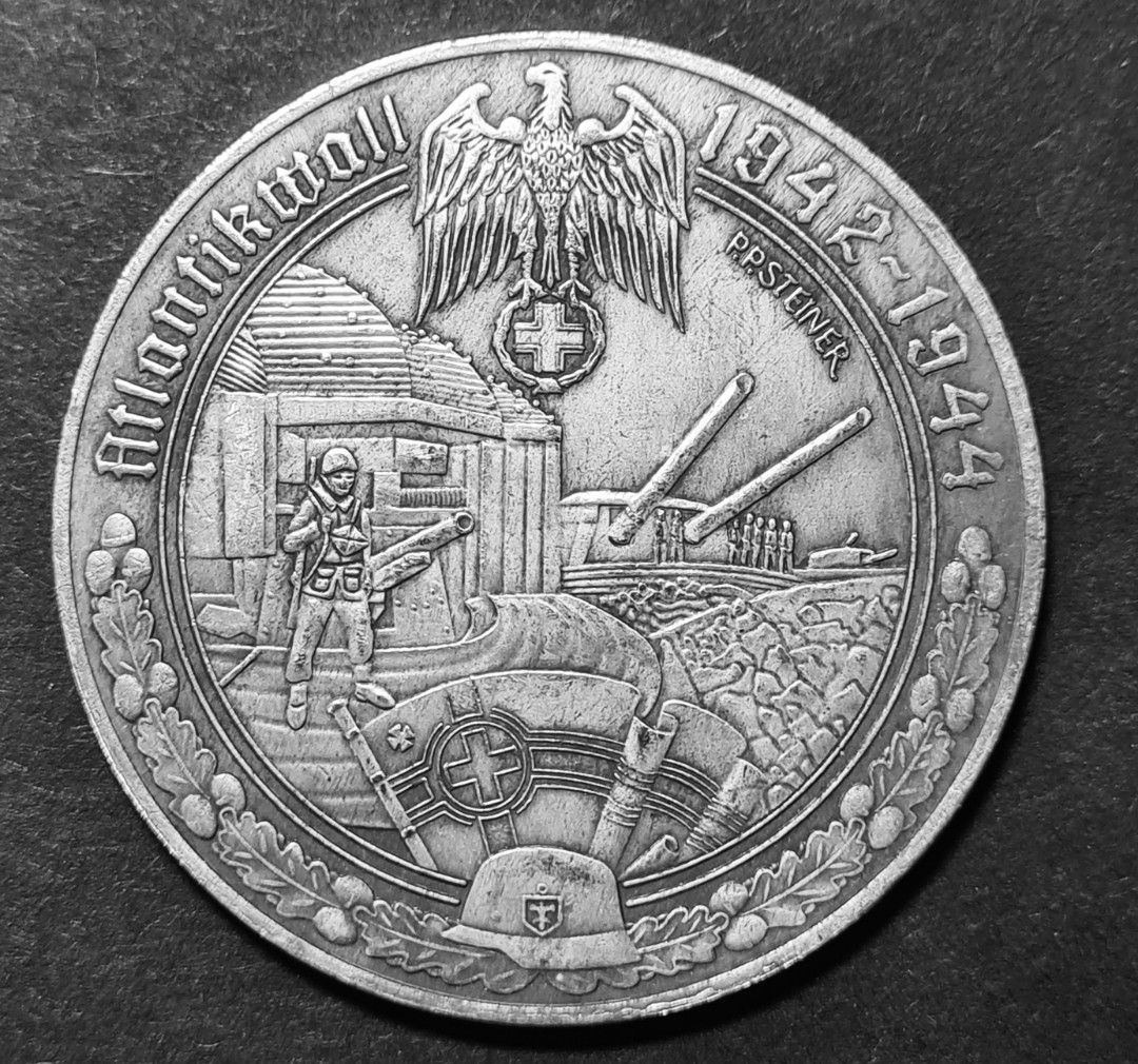 1939/43 GERMANY BUILDING OF THE ATLANTIC WALL WW2 COMMEMORATIVE COIN ...