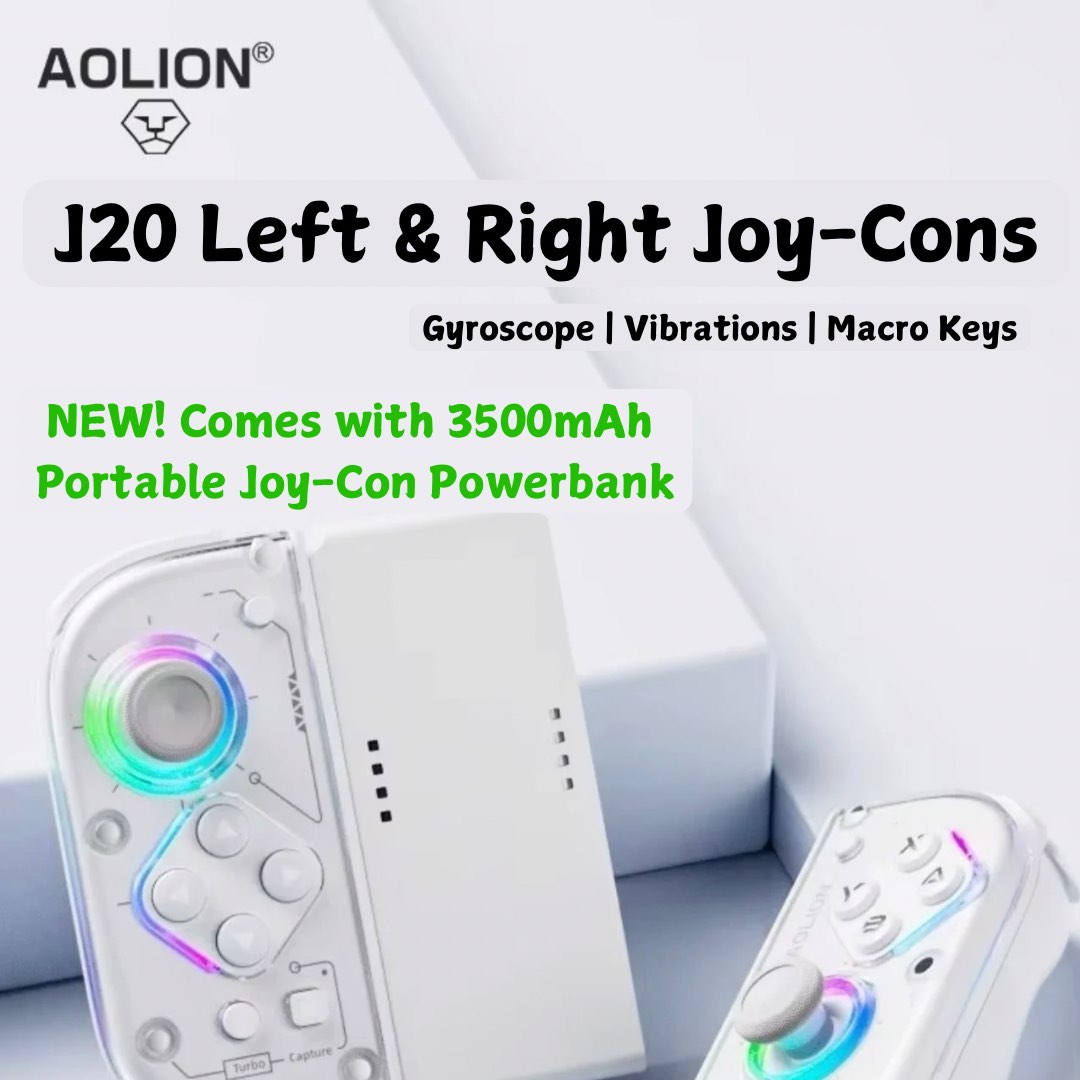 Aolion J20 Joy-Con Powerbank with RGB Nintendo Switch Joy-Cons, Video Gaming, Video Game ...