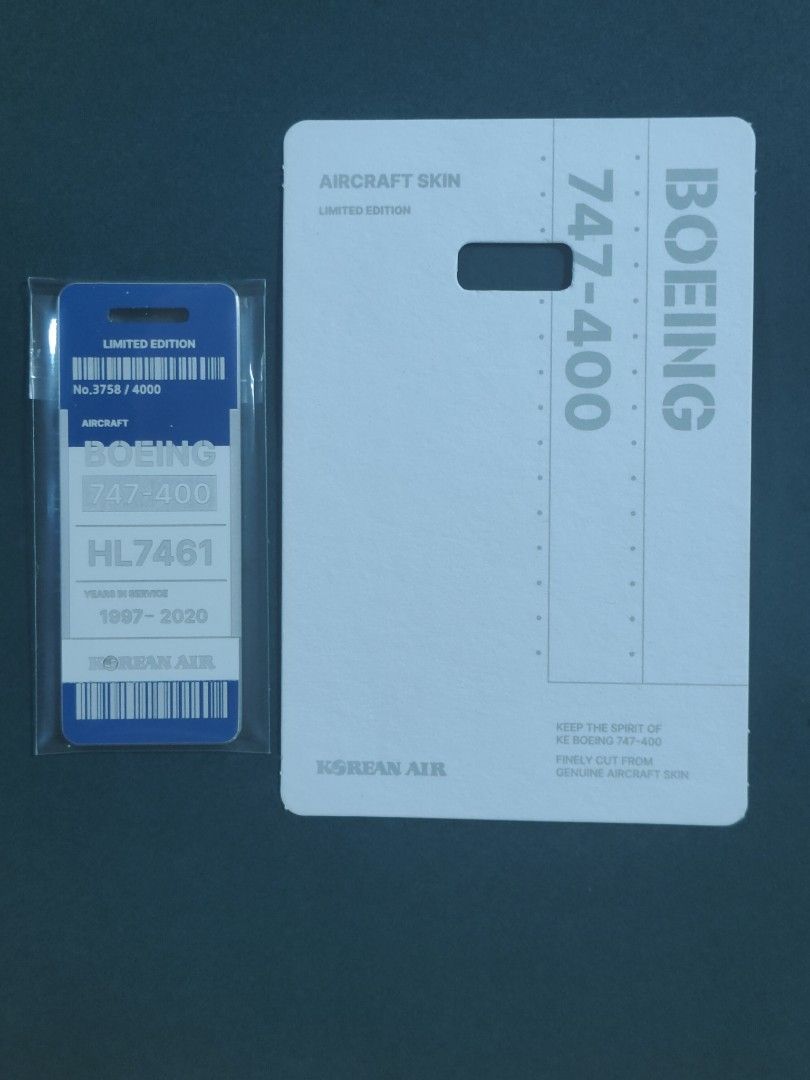Aviationtag / Aircraft tag Official Korean Air's last 747 HL7461 dark ...