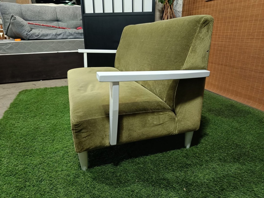 Avocado Green Velvet Sofa, Furniture & Home Living, Furniture, Sofas on ...