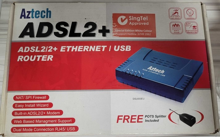 Aztech ADSL2 + Ethernet USB Router, Computers & Tech, Parts ...