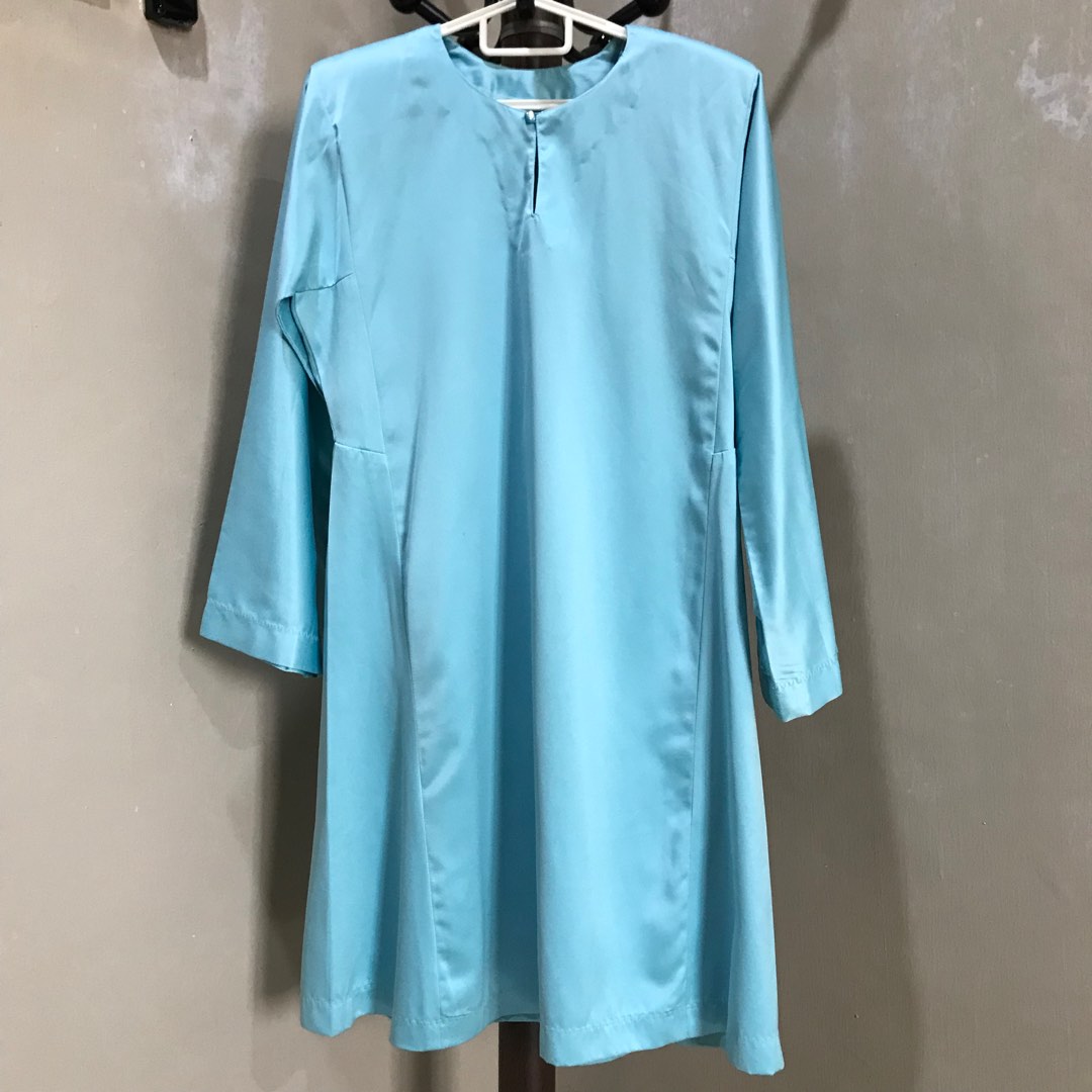 BAJU KURUNG BIRU TURQOISE LIGHT BLUE BAJU SAHAJA, Women's Fashion ...