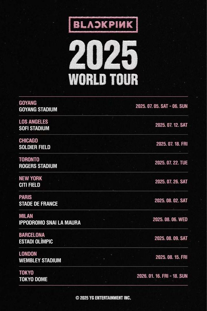 🇰🇷🇸🇬BLACKPINK BP WORLD TOUR CONCERT 2025 Goyang Korea Seoul 2026 Jisoo ...