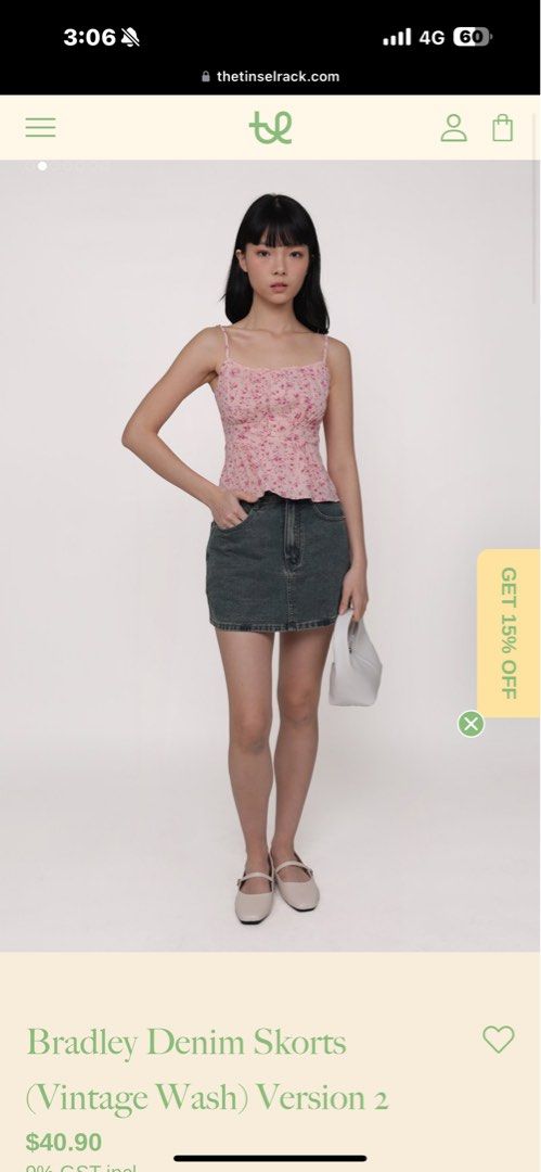 BNWT THE TINSEL RACK Bradley Denim Skorts (Vintage Wash) Version 2 ...