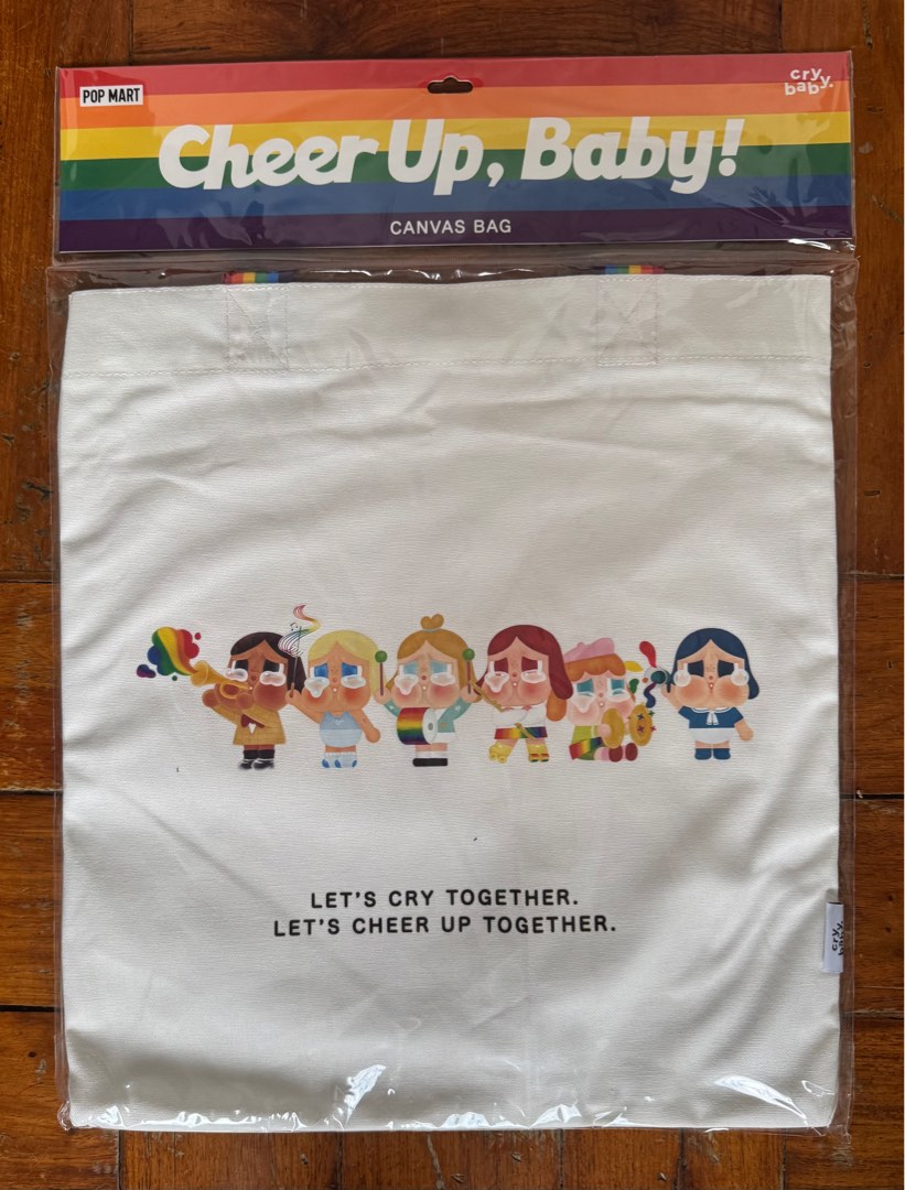 Brand New Pop Mart Cry Baby Cheer Up baby series tote bag (white ...