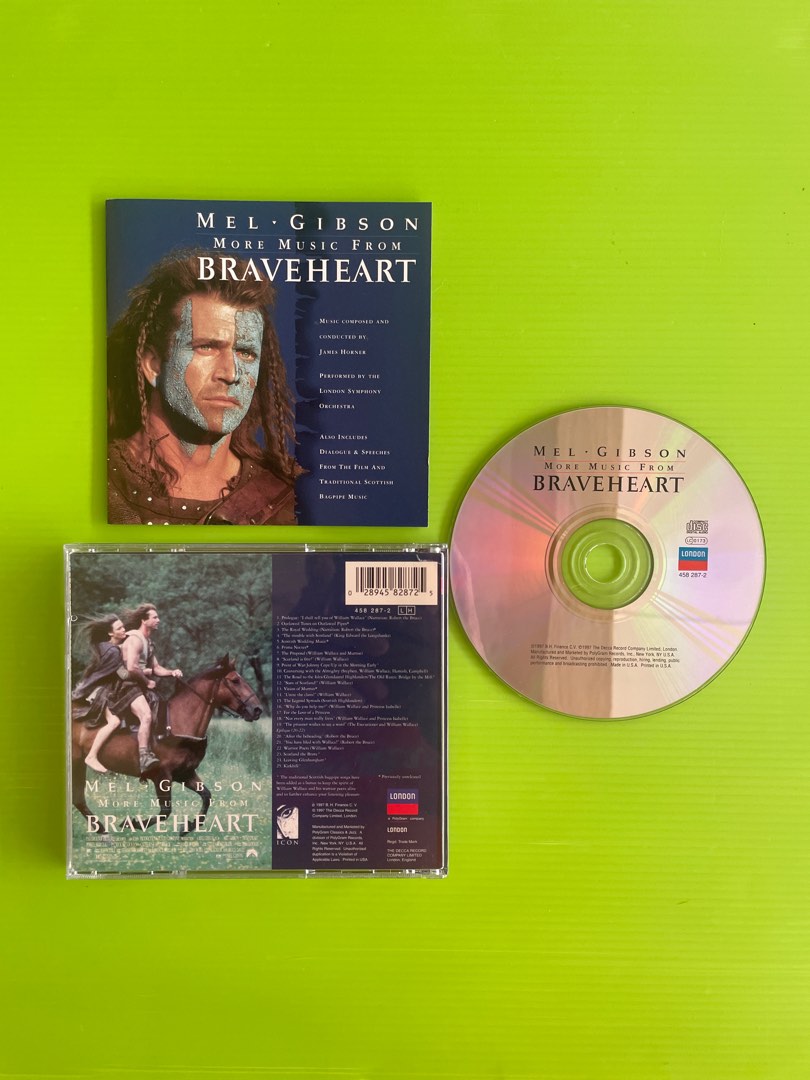 Braveheart Soundtrack Movie More Music From Mel Gibson Album CD ...