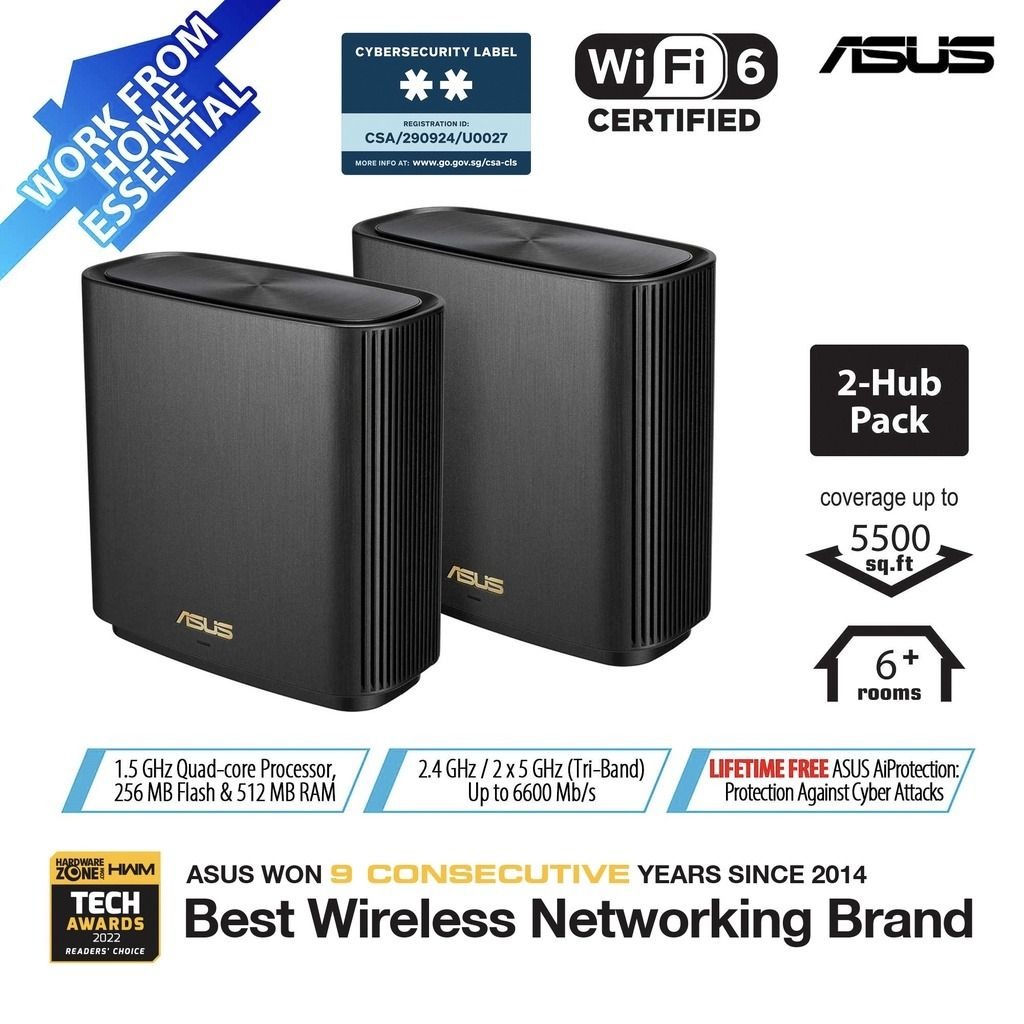 [clearing] ASUS ZenWiFi AX6600 Tri-Band Mesh WiFi 6 System (XT8 2PK ...