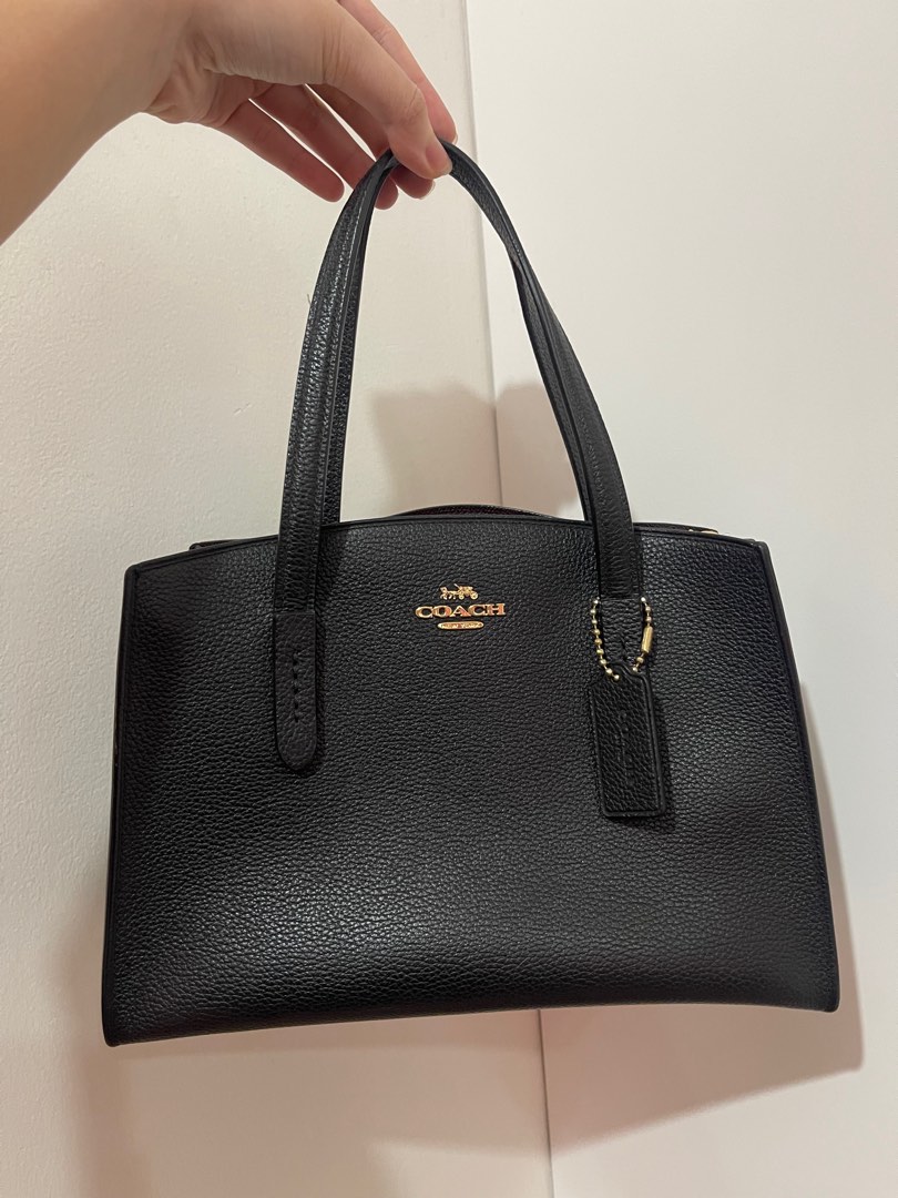 Coach Black Tote Bag Open with Middle Zipper, Luxury, Bags & Wallets on ...