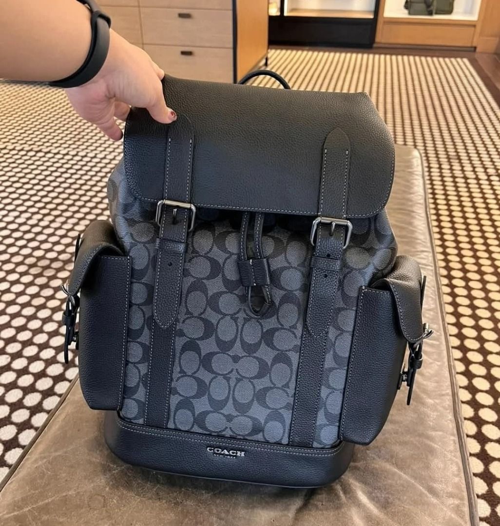 Coach CB839 Hudson Backpack in Charcoal Signature Coated Canvas and ...