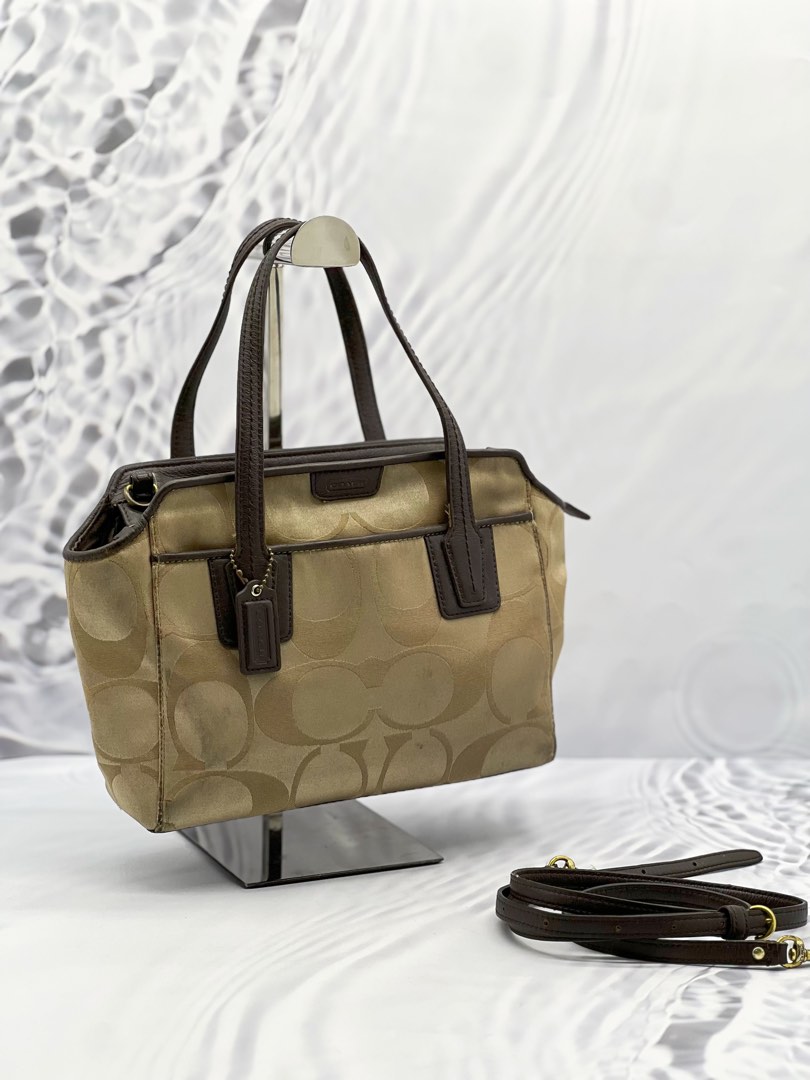 COACH SMALL TOTE BAG WITH LONG STRAP IN CANVAS / LEATHER, Luxury, Bags ...