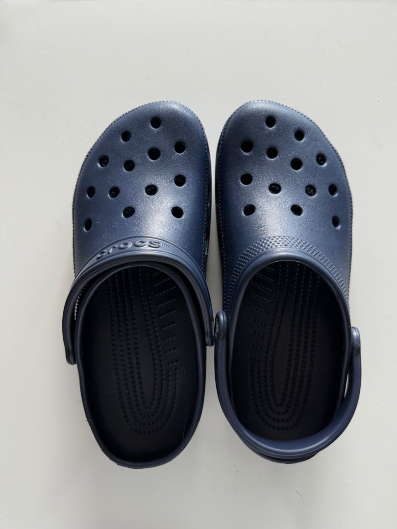 Crocs Original - Navy Blue, Men's Fashion, Footwear, Slippers & Slides ...