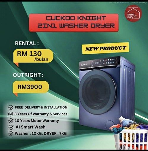 Cuckoo Washer And Dryer 2 in 1 Washer 10 kg Dryer 7 kg, TV & Home ...