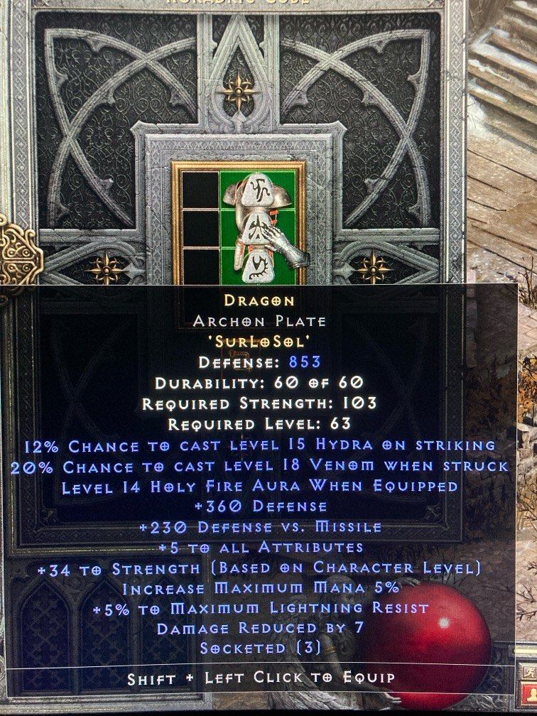 D2R non ladder Holyfire Auradin Set Hoj Weapon+Dragon Armor+Dragon ...