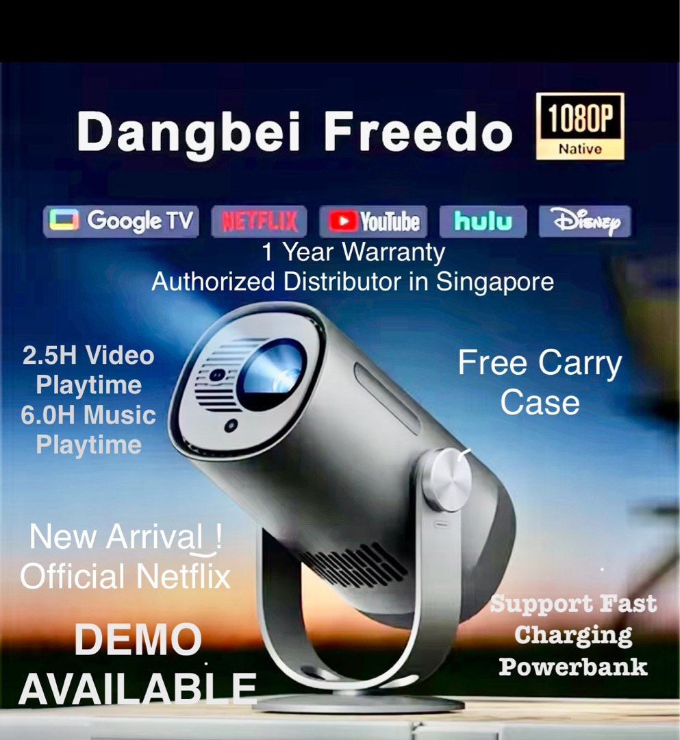 Dangbei Freedo Portable Google TV Projector with Official Netflix c/w ...