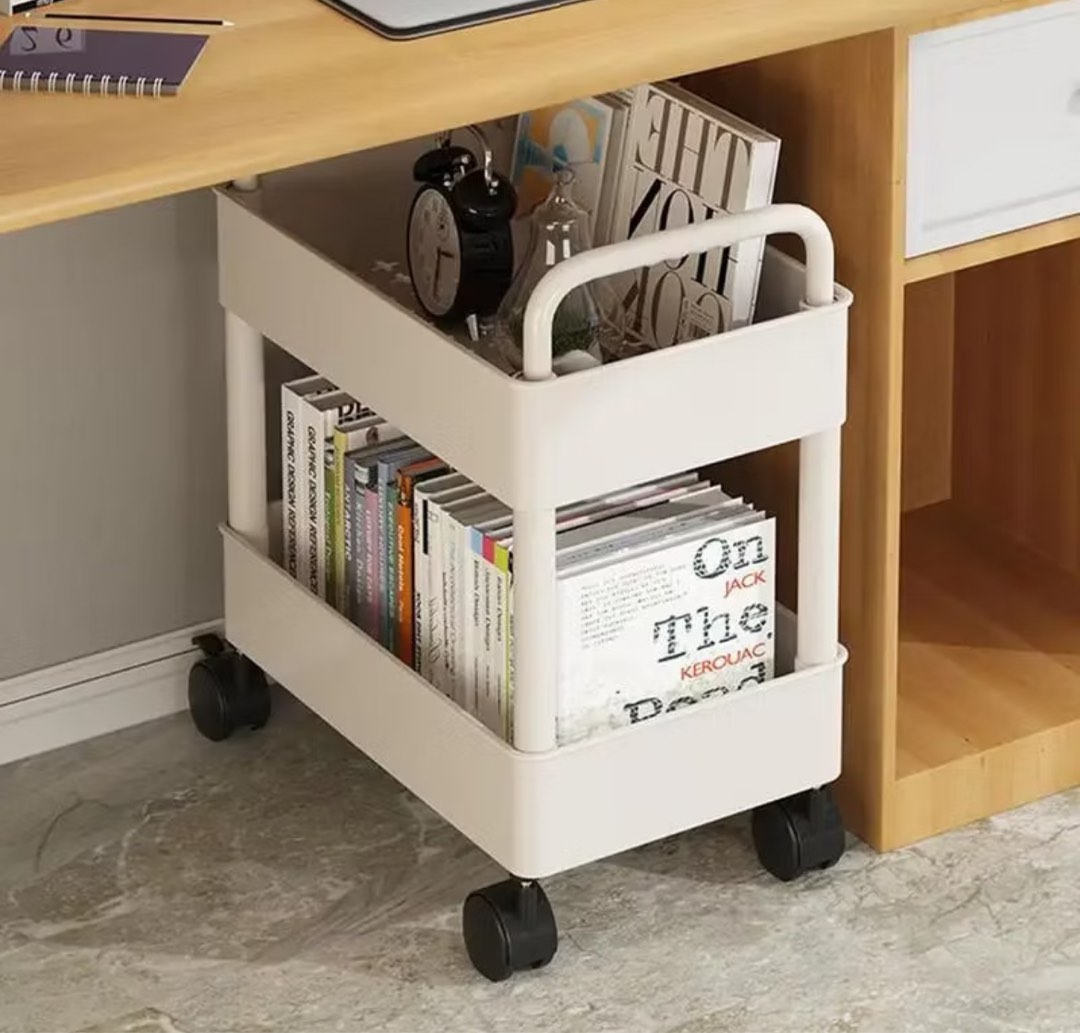 [FREE DELIVERY] Double Layer Storage Trolley Rack With Wheels ...