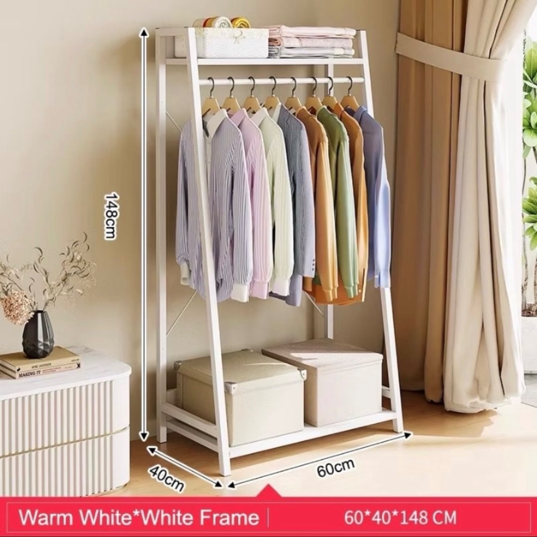 Freestanding Open Wardrobe Rack | Spacious Bedroom Clothes Hanging ...