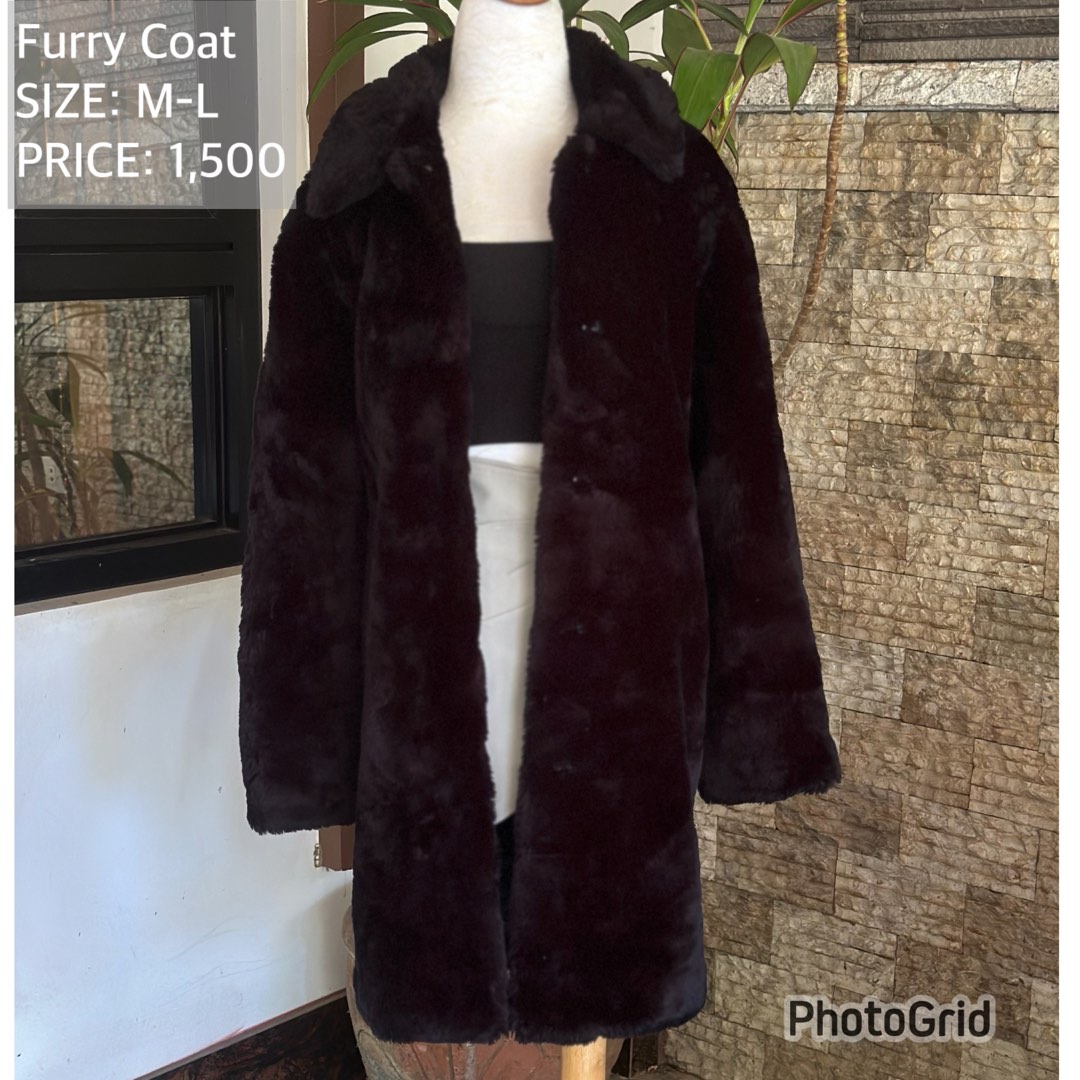 furry coat/jacket, Women's Fashion, Coats, Jackets and Outerwear on Carousell