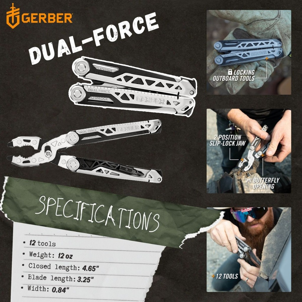 GERBER DUAL-FORCE MULTI-TOOL, Sports Equipment, Hiking & Camping on ...