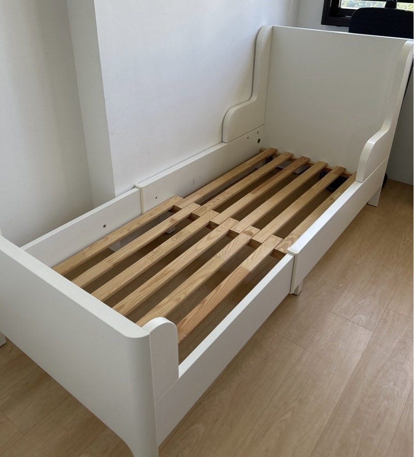IKEA BUSUNGE Extendable bed, white, 80x200 cm, Furniture & Home Living ...