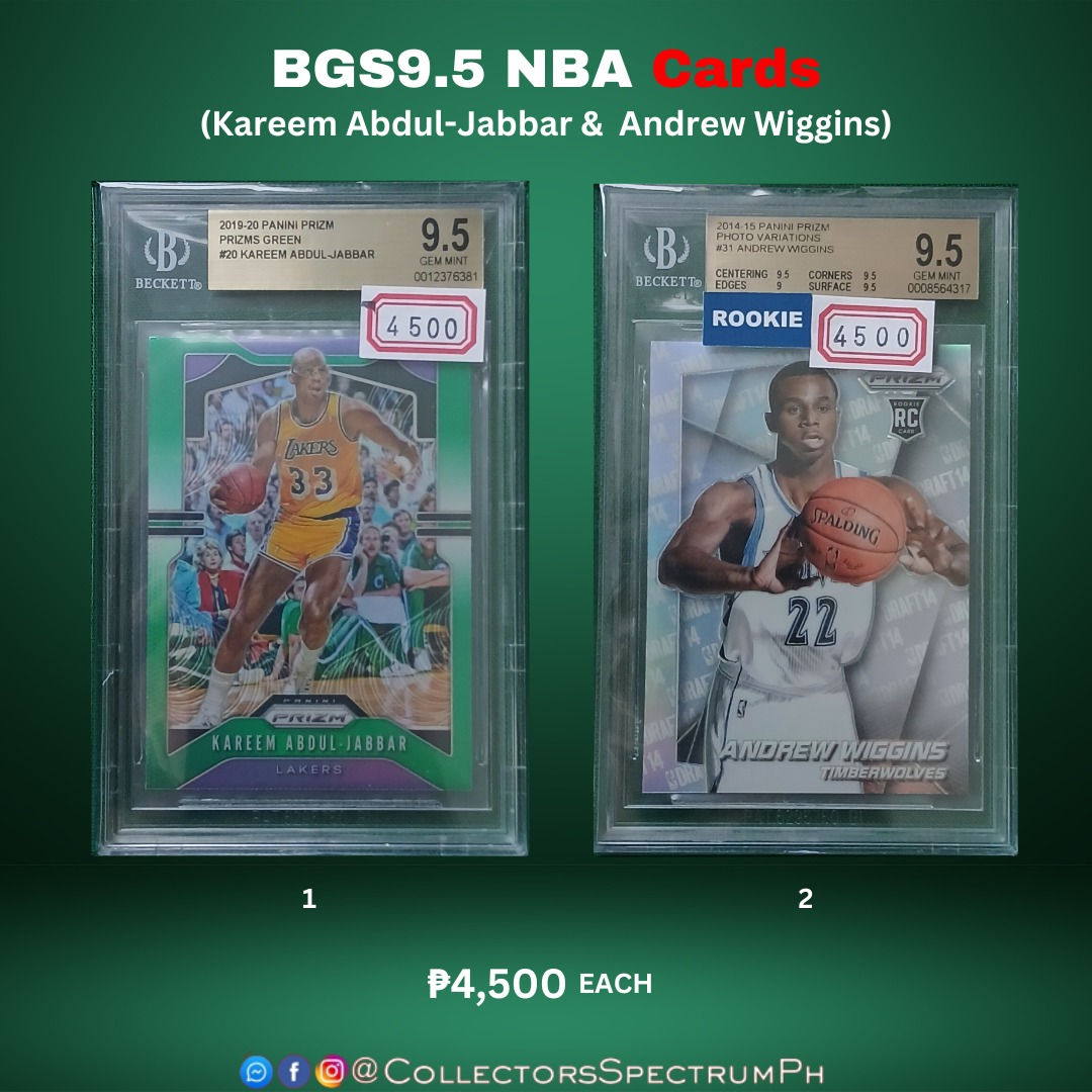 Kareem Abdul-Jabbar & Andrew Wiggins BGS9.5 NBA Cards, Hobbies & Toys ...