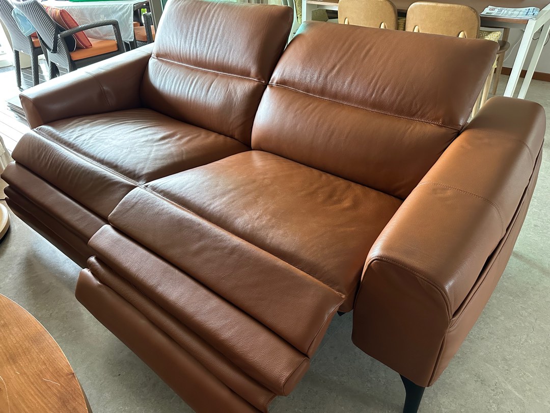 King Living Reo Recliner 2.5 seater leather sofa, Furniture & Home ...