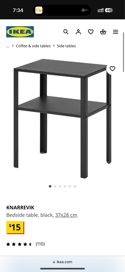 Knarrevik bed side table, Furniture & Home Living, Furniture, Tables ...