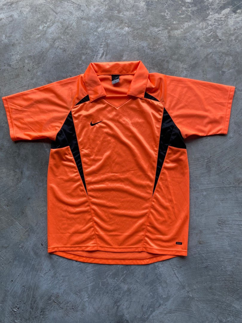 (L) Vintage Nike dri fit orange jersey made in japan deadstock, Men's ...