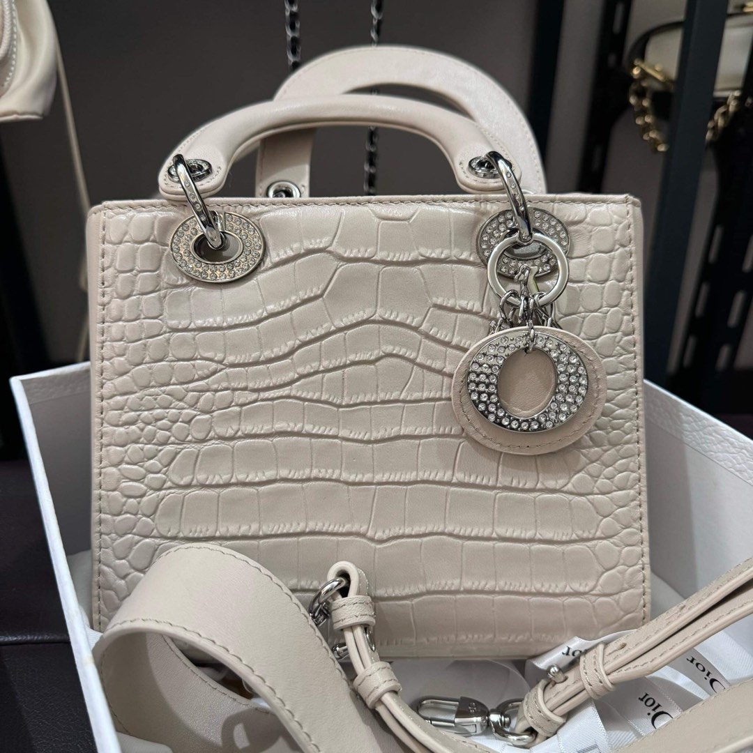 Lady Dior Croc Stamped Leather, Luxury, Bags & Wallets on Carousell
