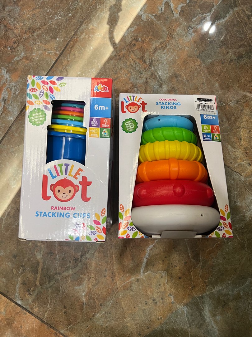 Little lot toy set: stacking cups and stacking rings, Babies & Kids ...