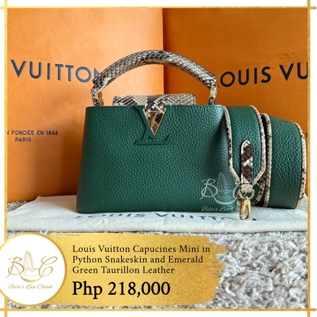 Louis Vuitton Capucines Mini Python Snakeskin and Emerald Green ...