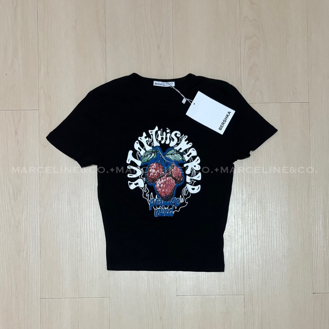 Micro Tee (Positive mind print), Women's Fashion, Tops, Shirts on Carousell