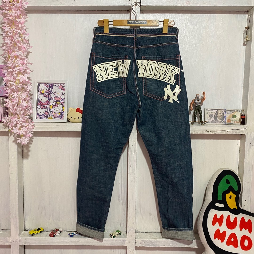 NEW YORK YANKEES MLB SELVEDGE PANTS, Men's Fashion, Bottoms, Jeans on ...