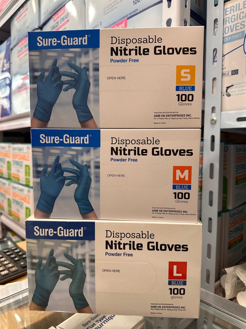 Nitrile Gloves Sureguard 100’s, Health & Nutrition, Medical Supplies ...