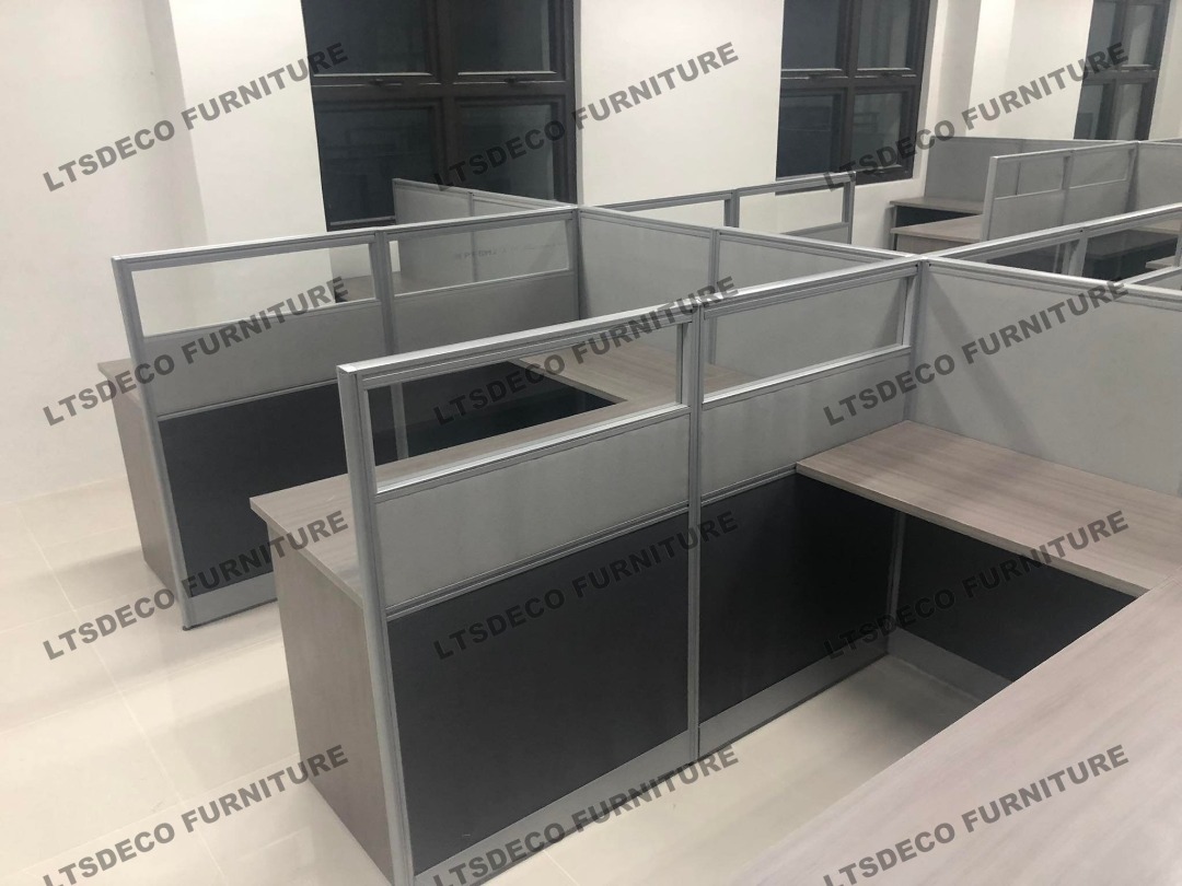 office furniture / ready made modular workstation with glass / office ...