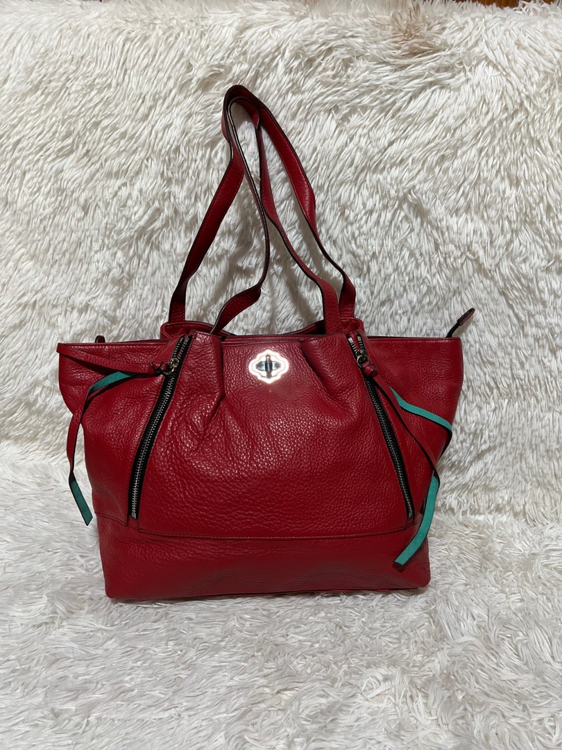 Oryani Red Leather Tote Bag, Women's Fashion, Bags & Wallets, Tote Bags ...