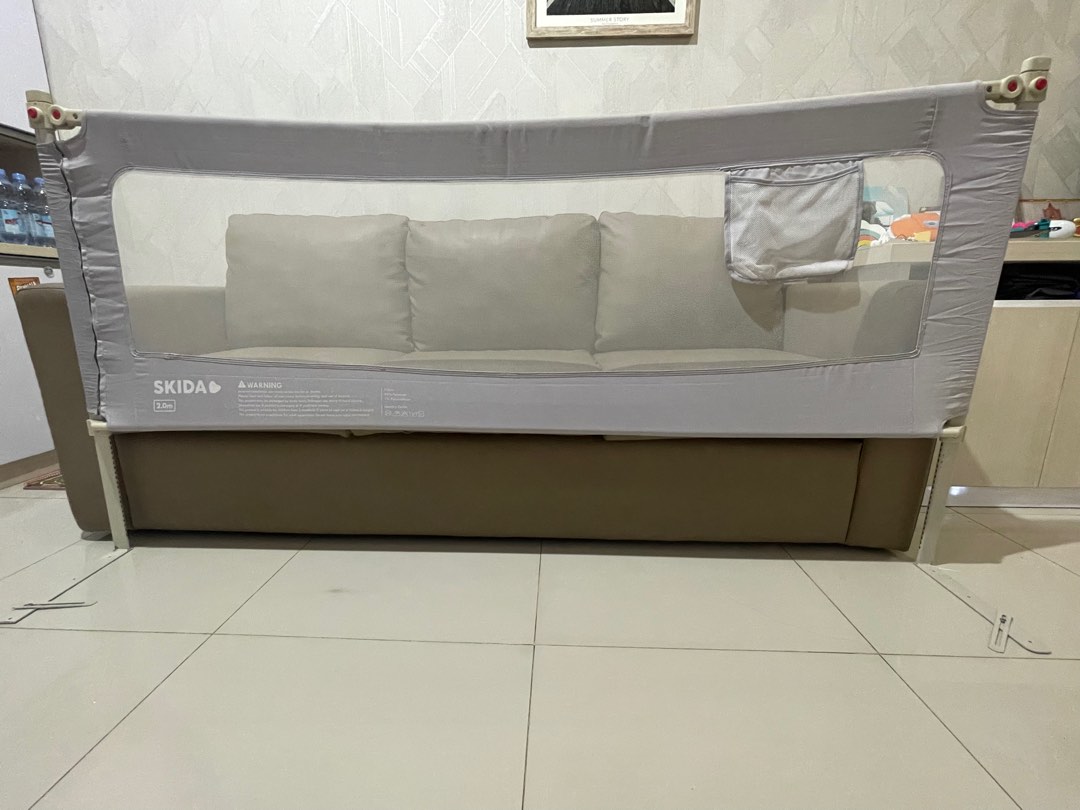 Pagar Skida extra tall slide down bed rail 180cm dan 200 cm, Bayi ...