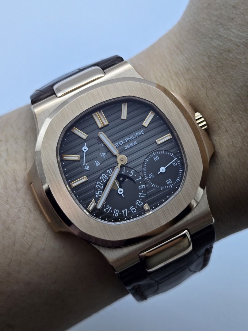 Patek Philippe 5712R Nautilus Rose Gold Moonphase Power Reserve RG 5712 ...