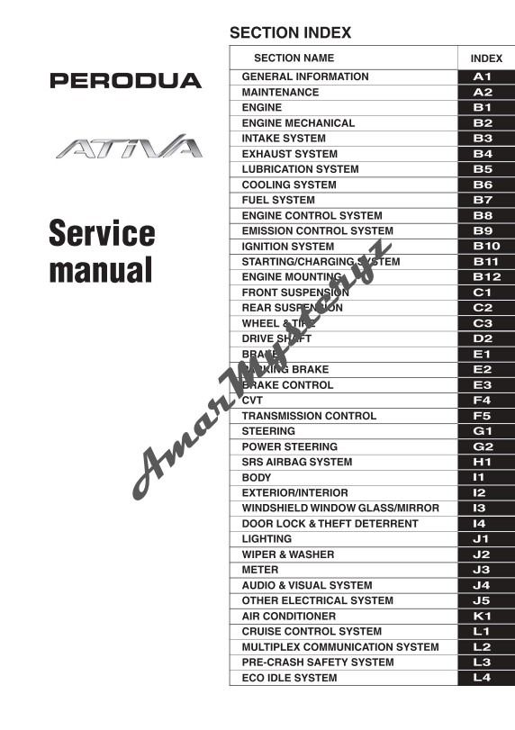 Perodua Ativa A270 2021 - 2025 Original Copy Factory Workshop Repair Service Manual, Services ...
