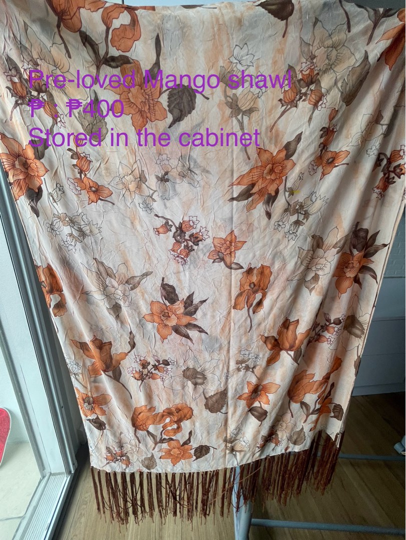 Pre-loved Mango shawl, Women's Fashion, Watches & Accessories, Other ...